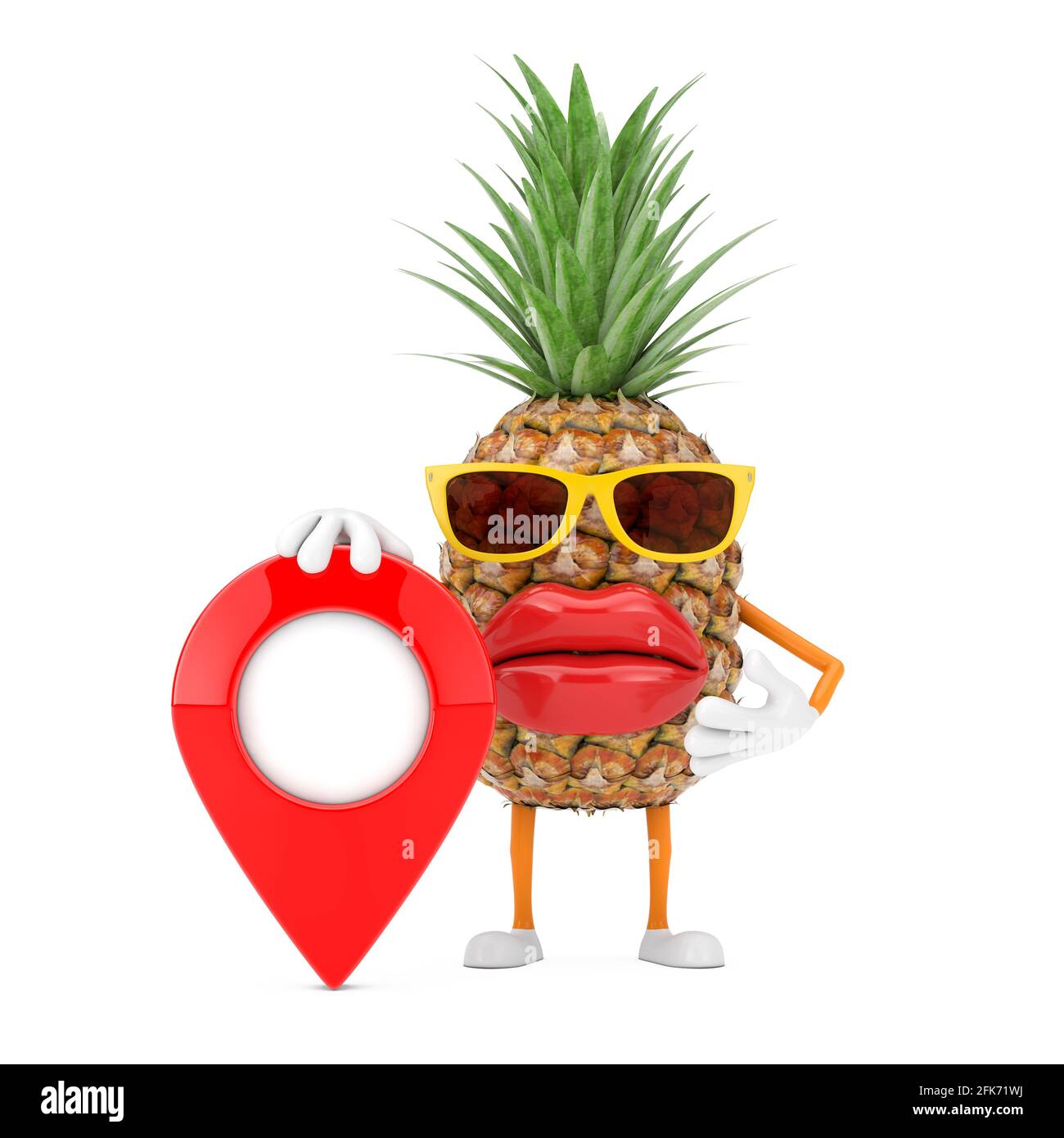 Fun Cartoon Fashion Hipster Cut Pineapple Person Character Mascot with ...
