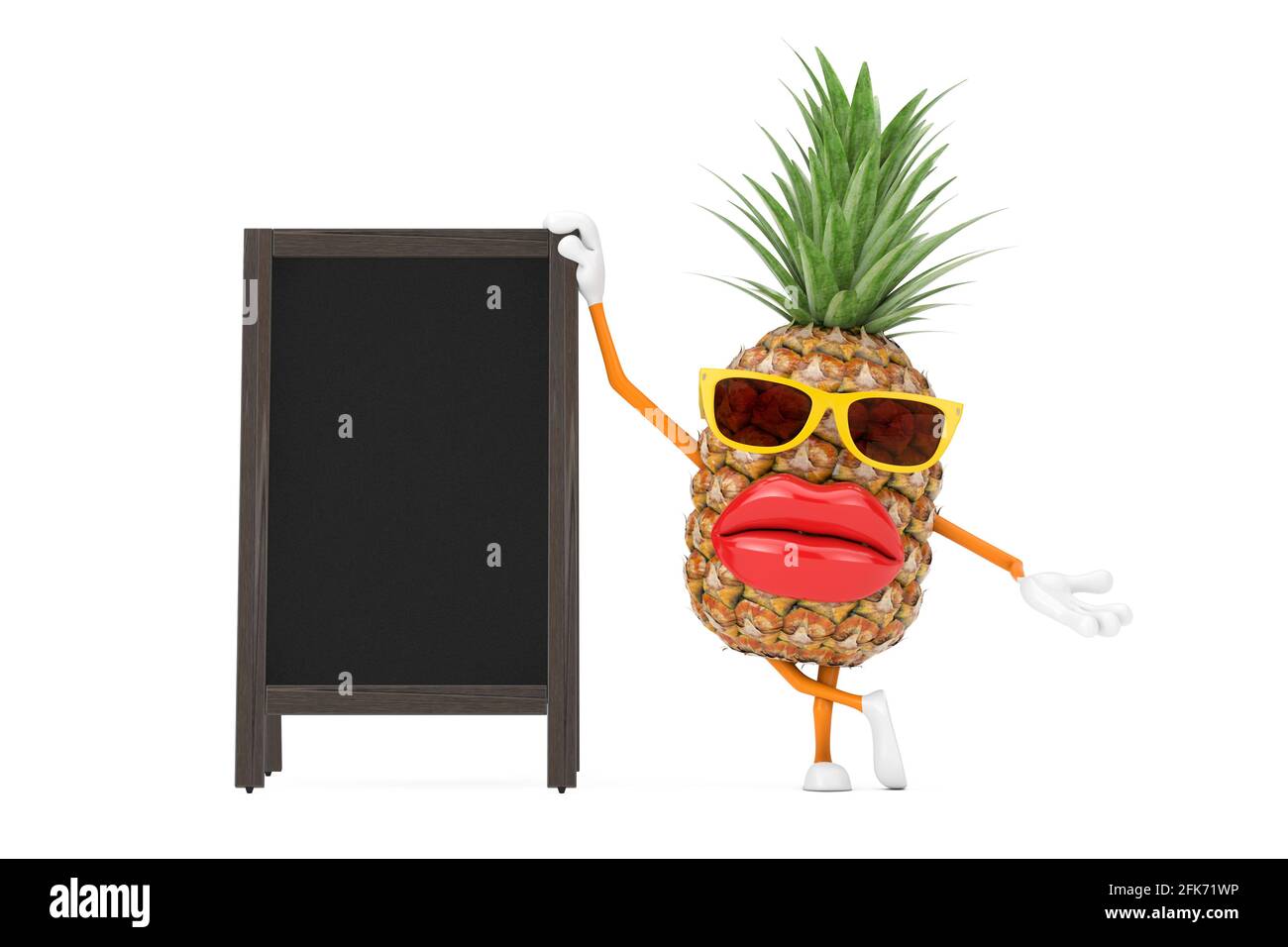 Fun Cartoon Fashion Hipster Cut Pineapple Person Character Mascot with ...