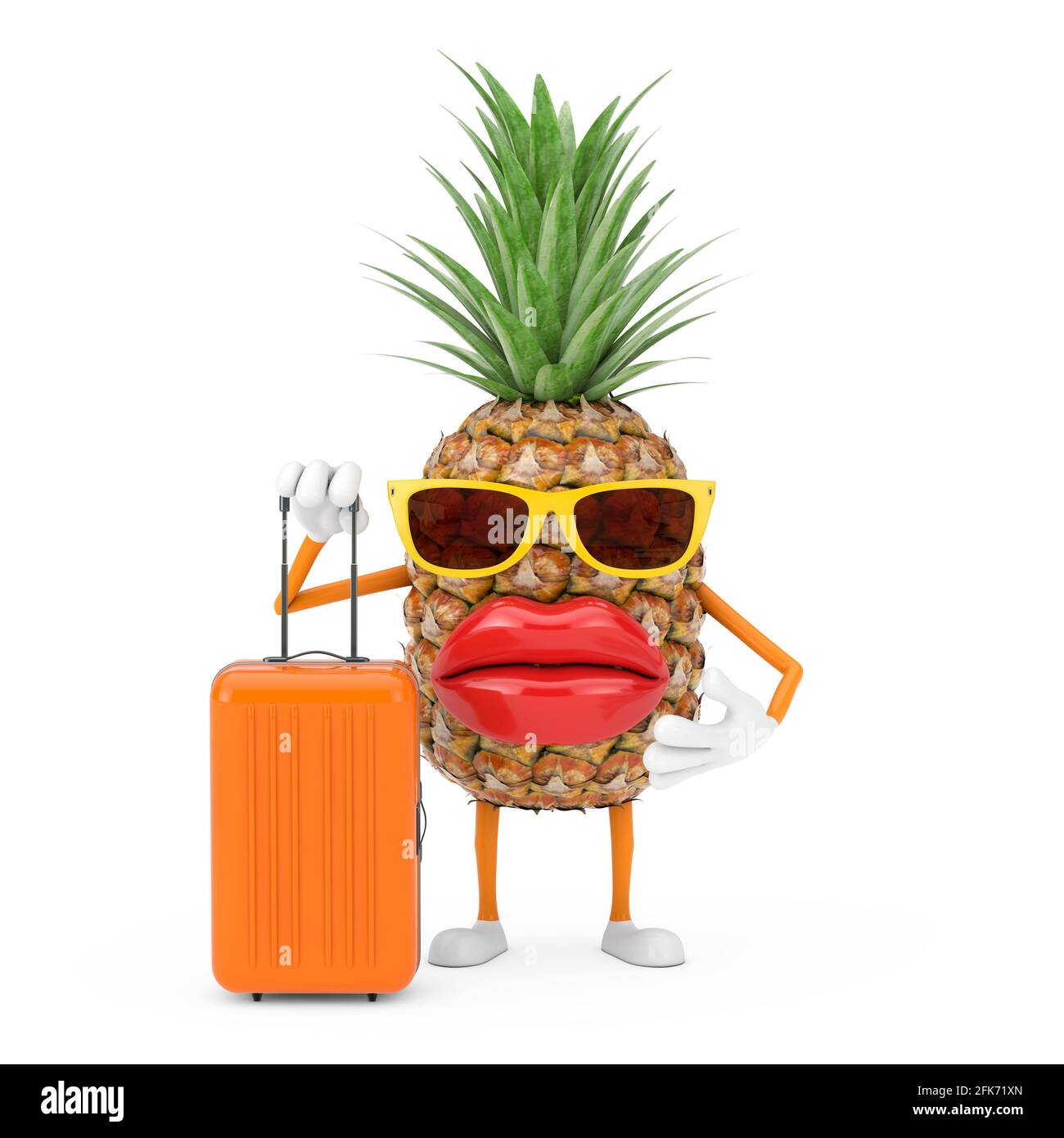 Fun Cartoon Fashion Hipster Cut Pineapple Person Character Mascot with ...