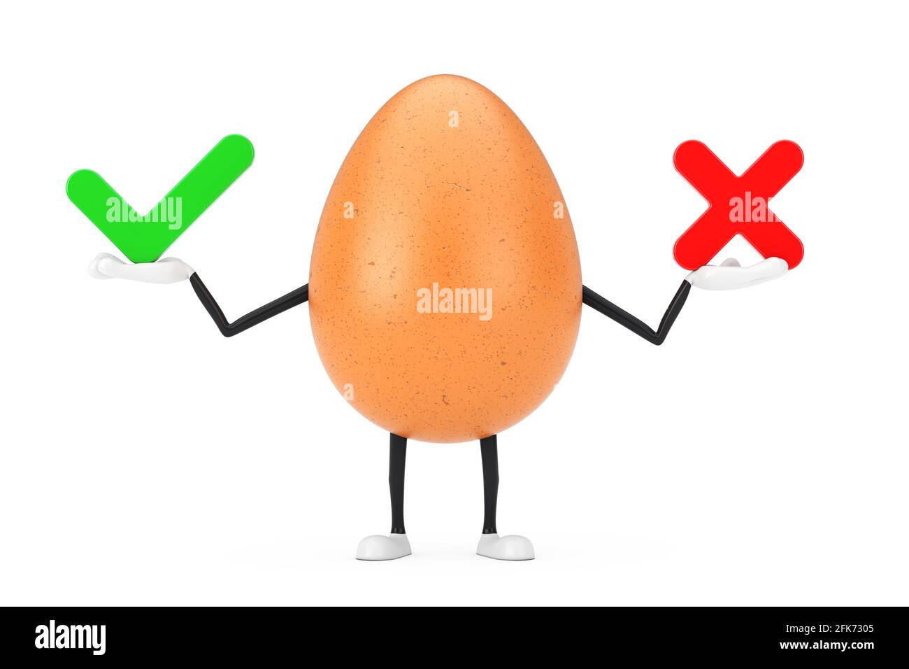 Brown Chicken Egg Person Character Mascot with Red Cross and Green ...