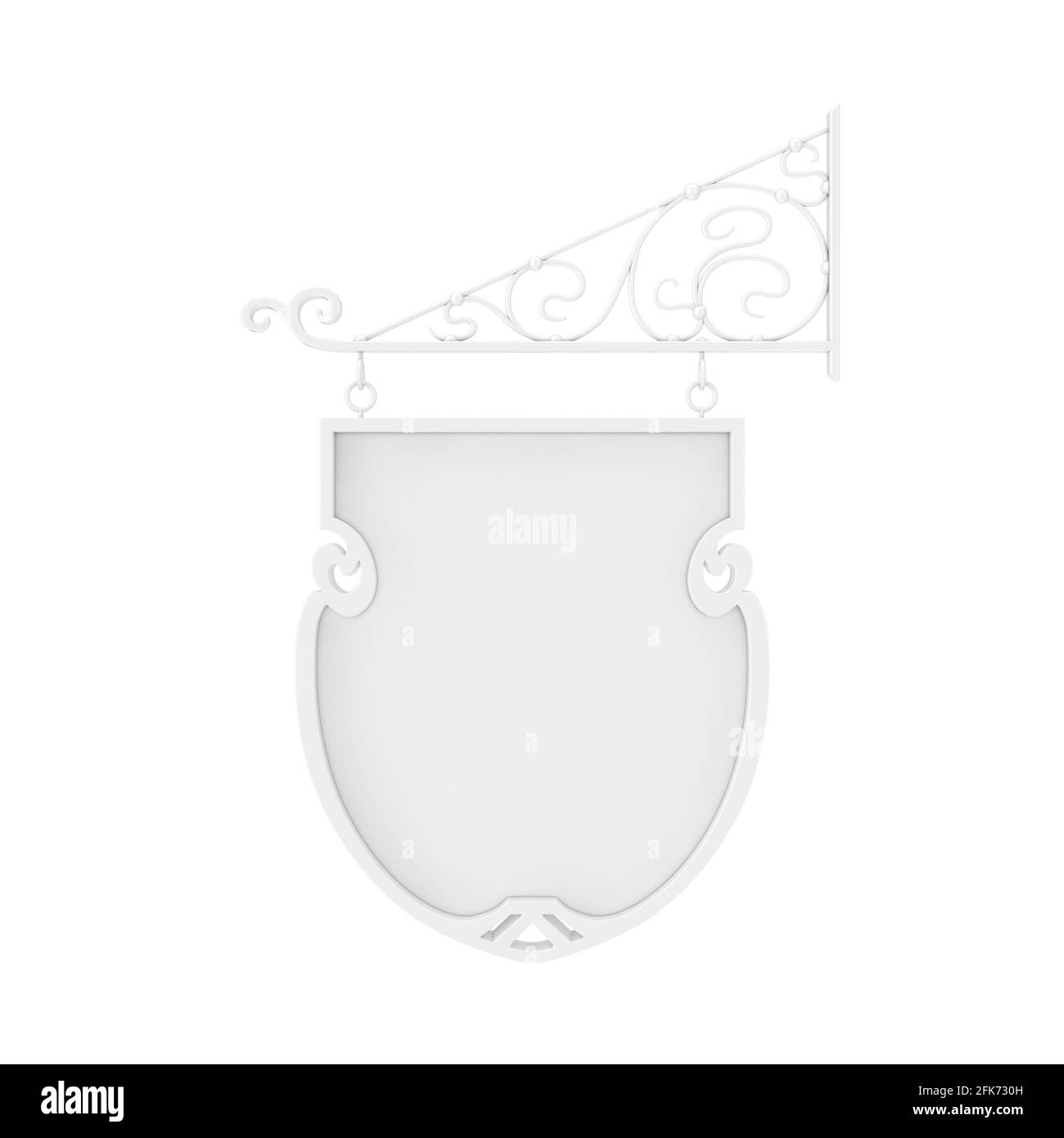 Blank White Hanging Sign with Free space for Your Design and Floral ...