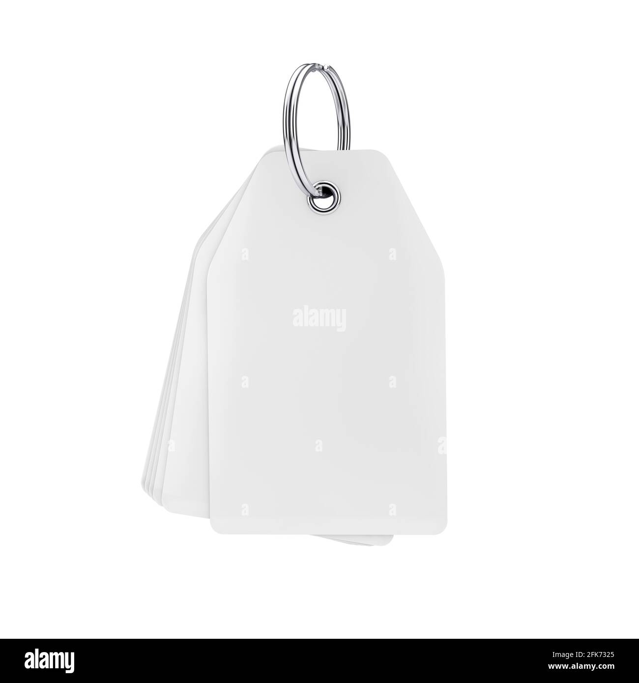 Stack of White Blank Tags with Free Space for Your Design on a Key Ring ...