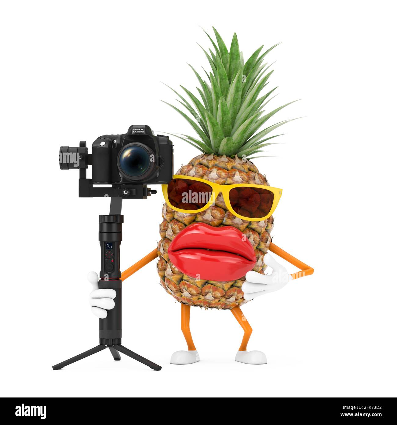 Fun Cartoon Fashion Hipster Cut Pineapple Person Character Mascot with ...