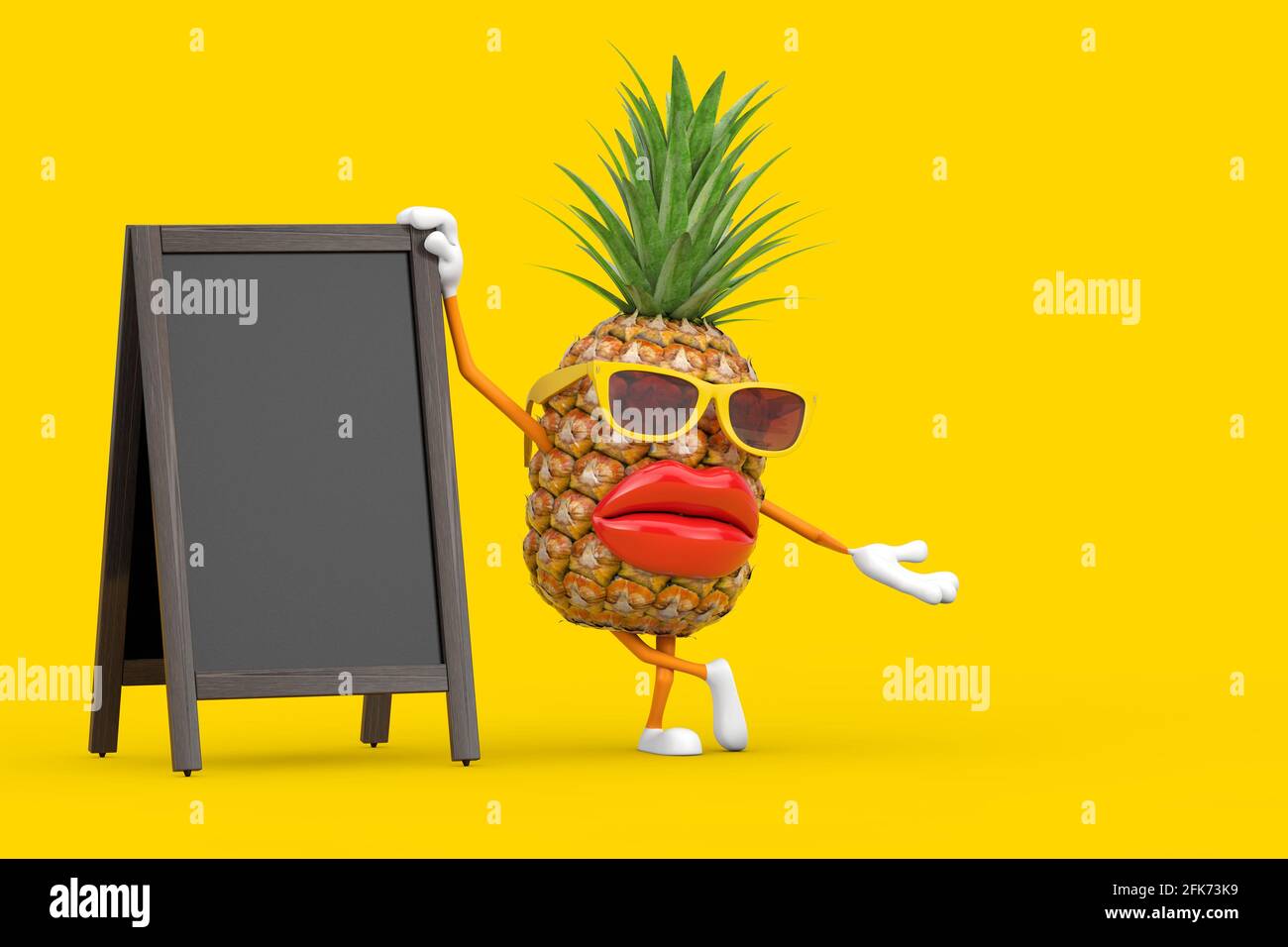 Fun Cartoon Fashion Hipster Cut Pineapple Person Character Mascot with ...