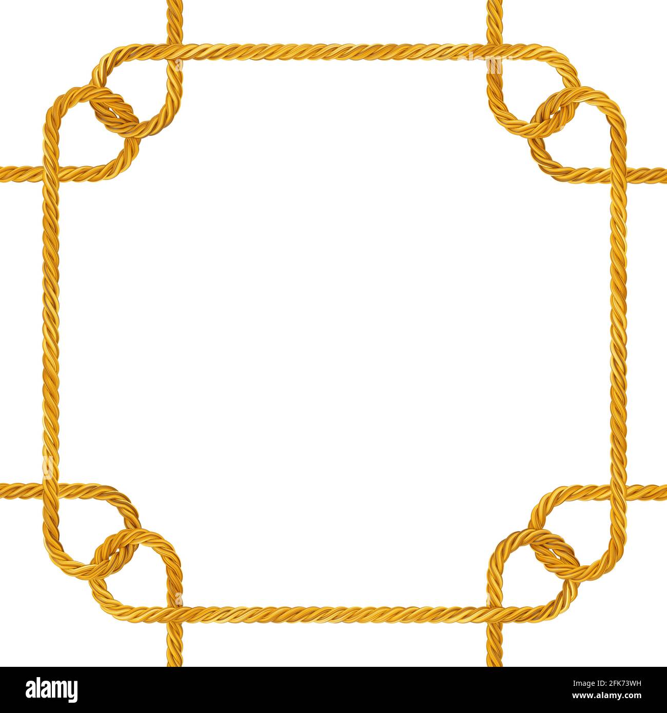 Yellow Golden Rope Knot Frame with Blank Space for Your Design on a ...