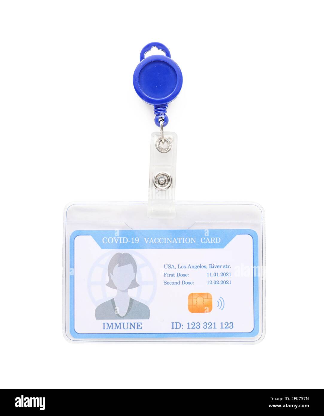 Covid-19 vaccination card on white background Stock Photo - Alamy