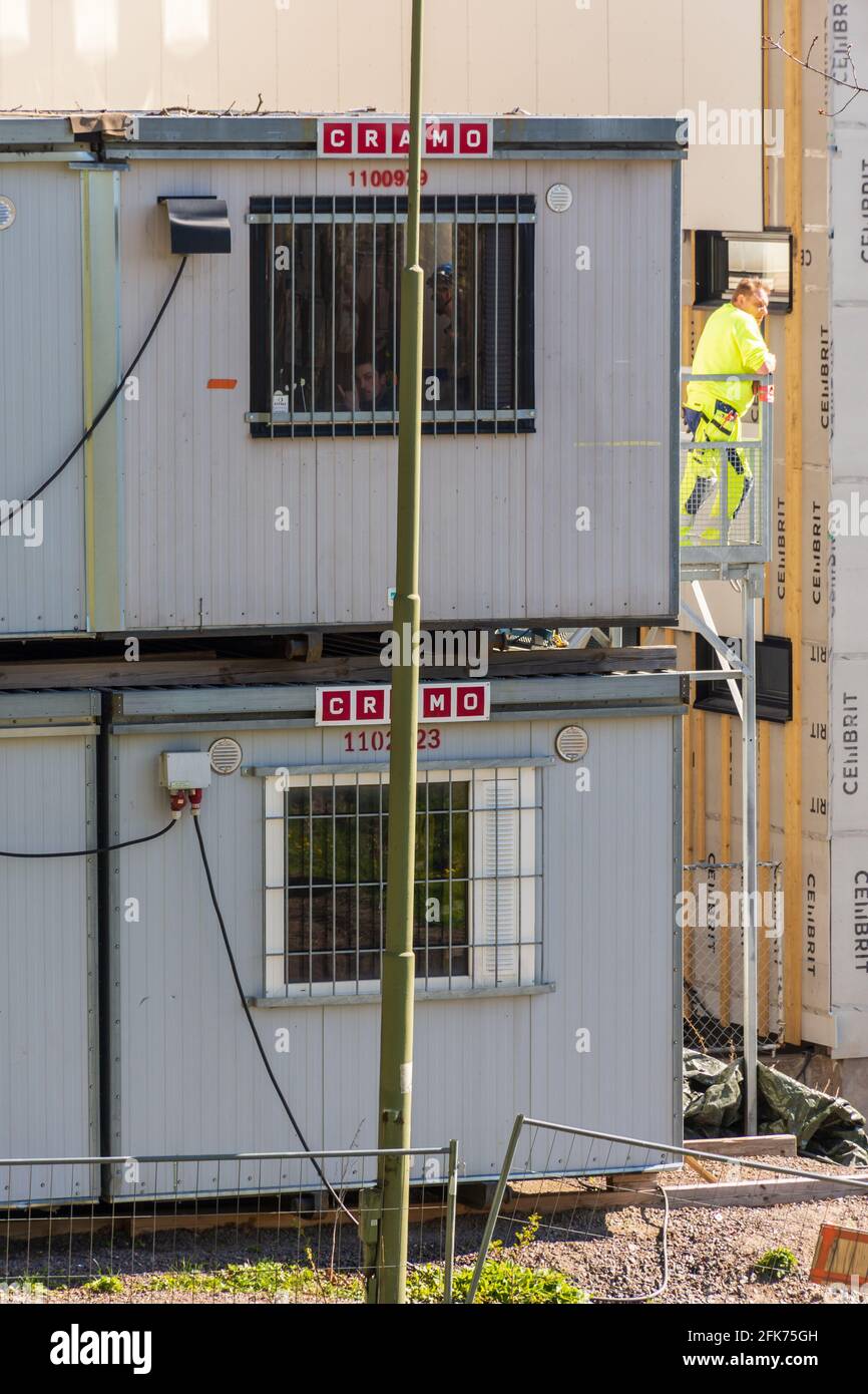 Building site barracks on Kakolanmäki hill in Turku Finland Stock Photo ...
