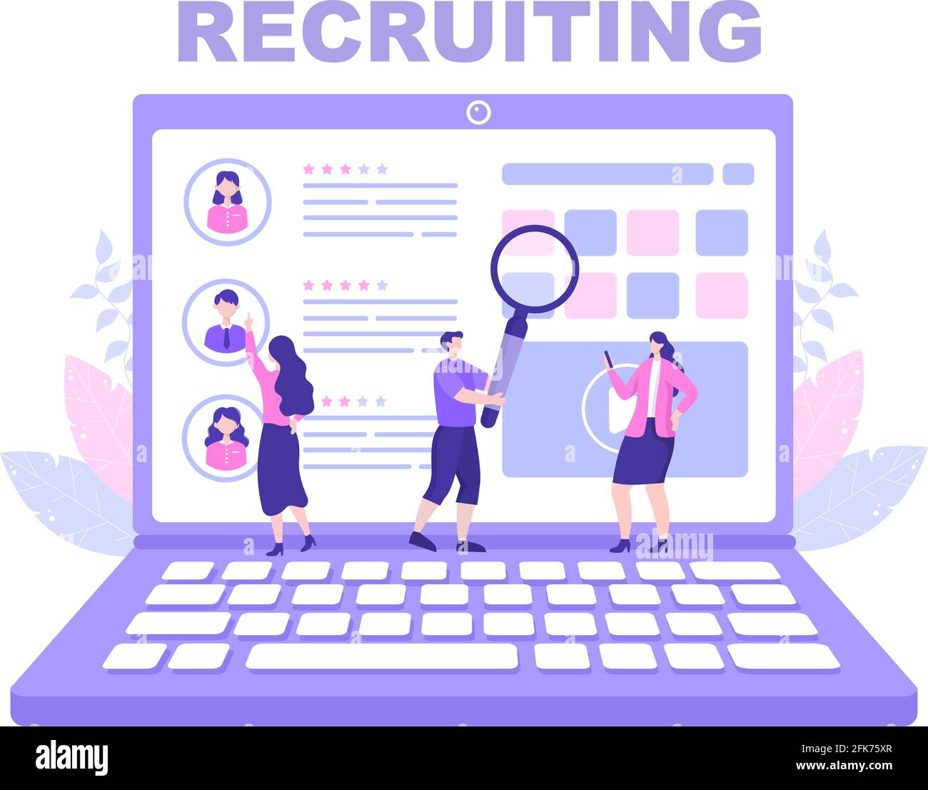 Job Hiring And Online Recruitment For web Landing Page, Banner ...