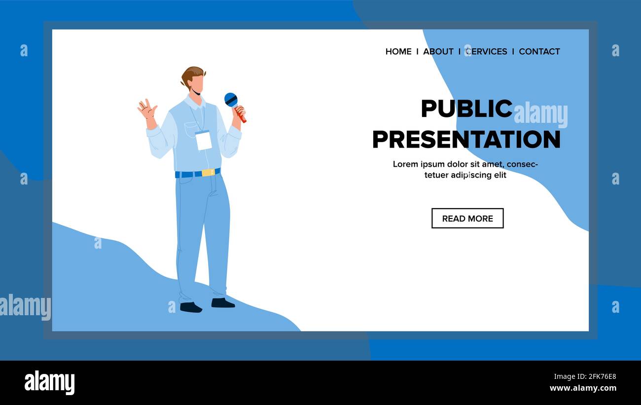 Public Presentation Talk Man For Audience Vector Stock Vector Image ...