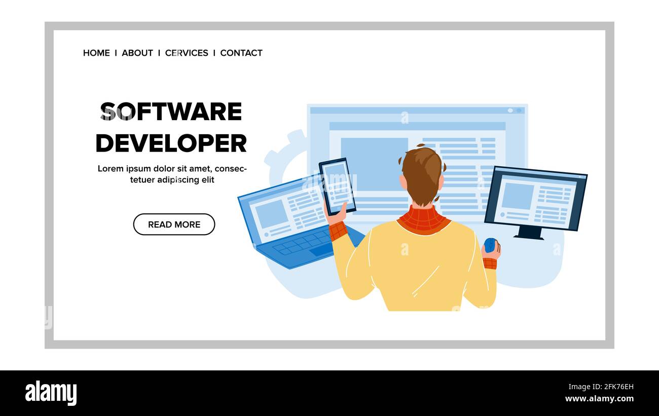 Software Developer Coding Digital Program Vector Stock Vector Image ... Software Developer Coding Digital Program Vector Stock Vector Image ...