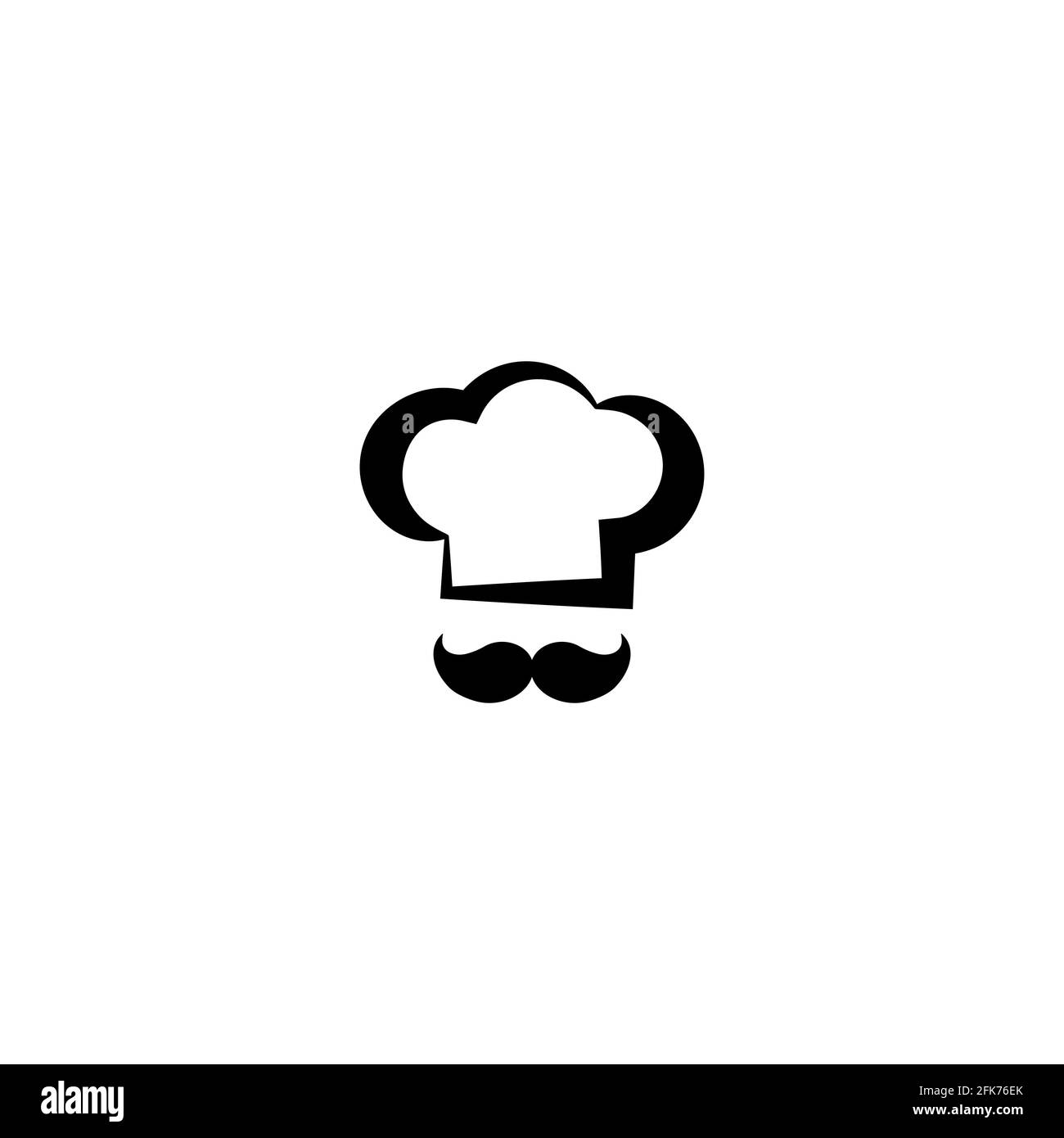 Chef cook cap with mustaches icon isolated on blue. Cooking cap. Menu ...