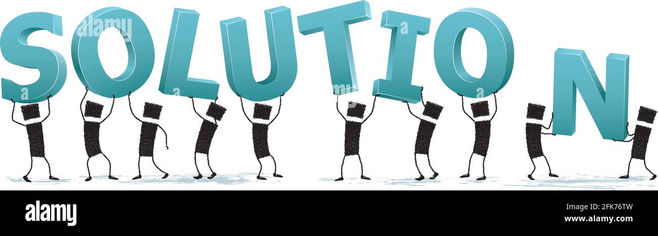 A group of people holding some letters above their heads. The letters ...