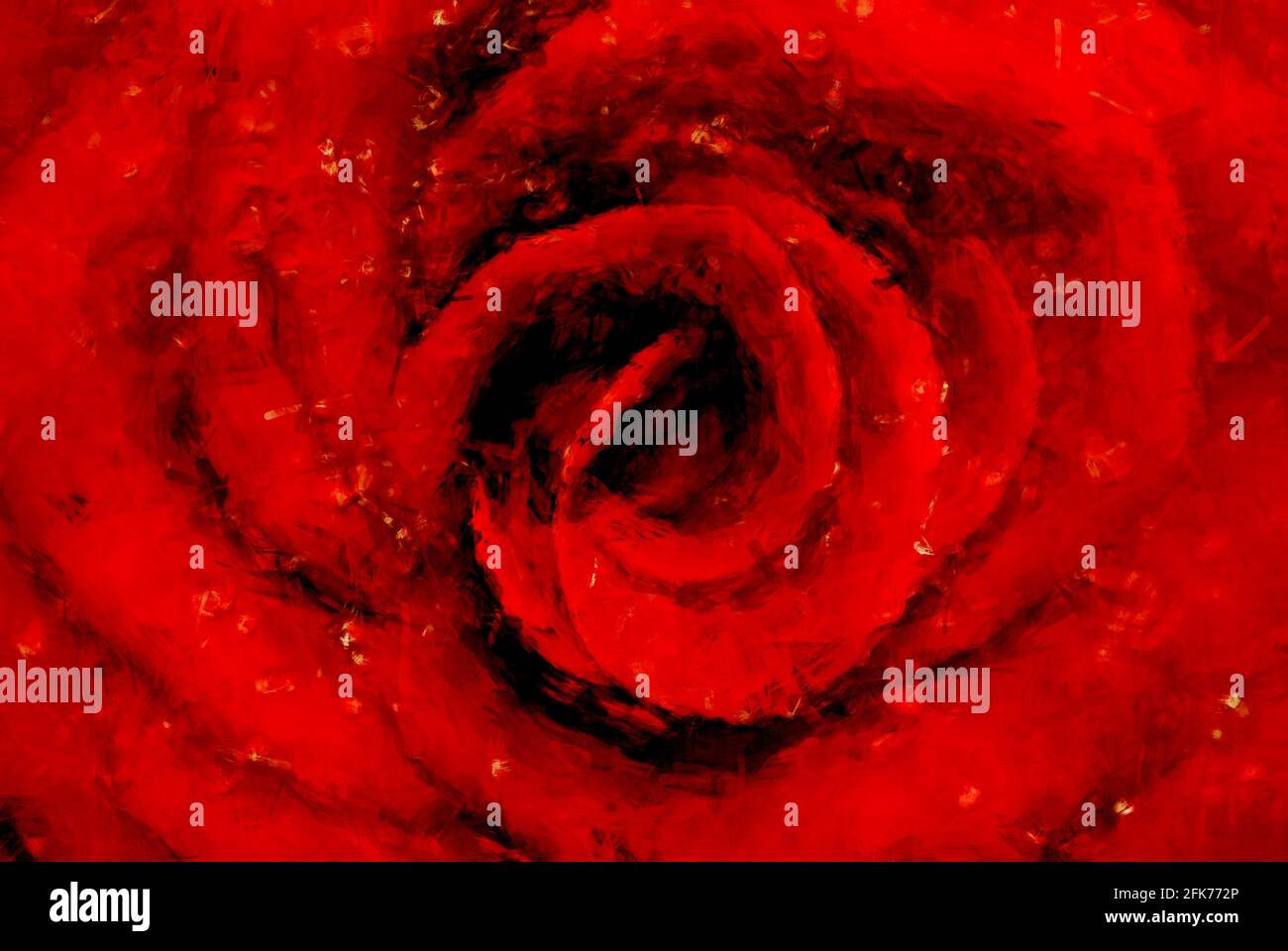 red rose flower with painterly effect Stock Photo - Alamy