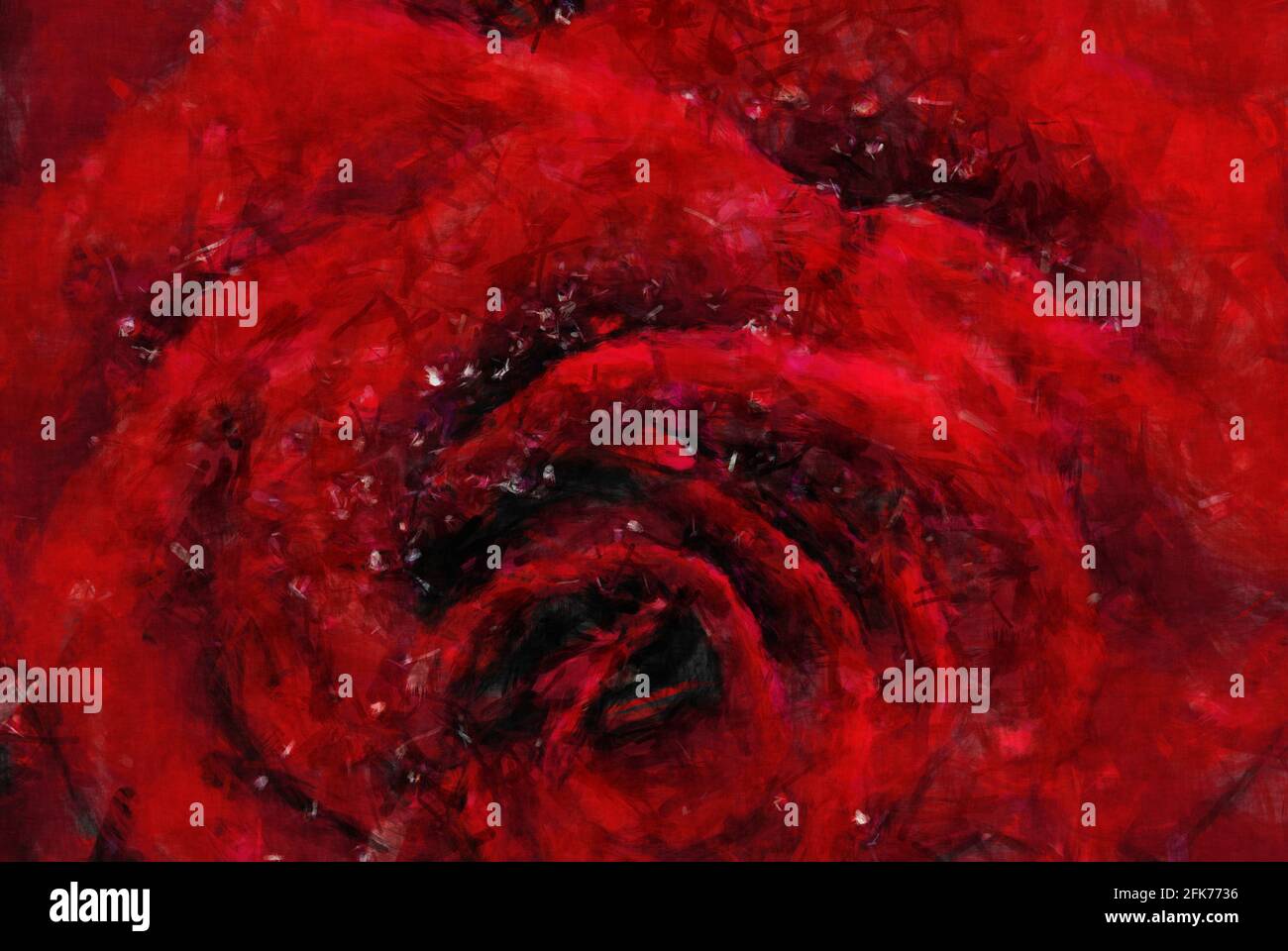 red rose flower with painterly effect Stock Photo - Alamy