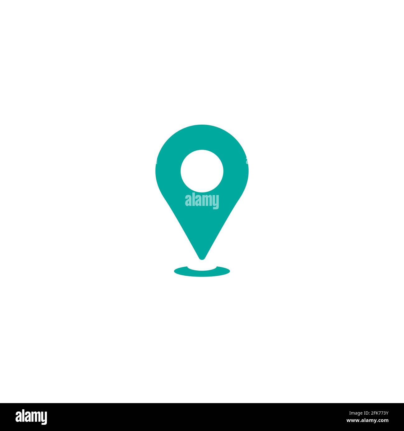 Blue Location Icon Gps Pointer Map Pin Navigator Guide Vector Line Simple Button Blue