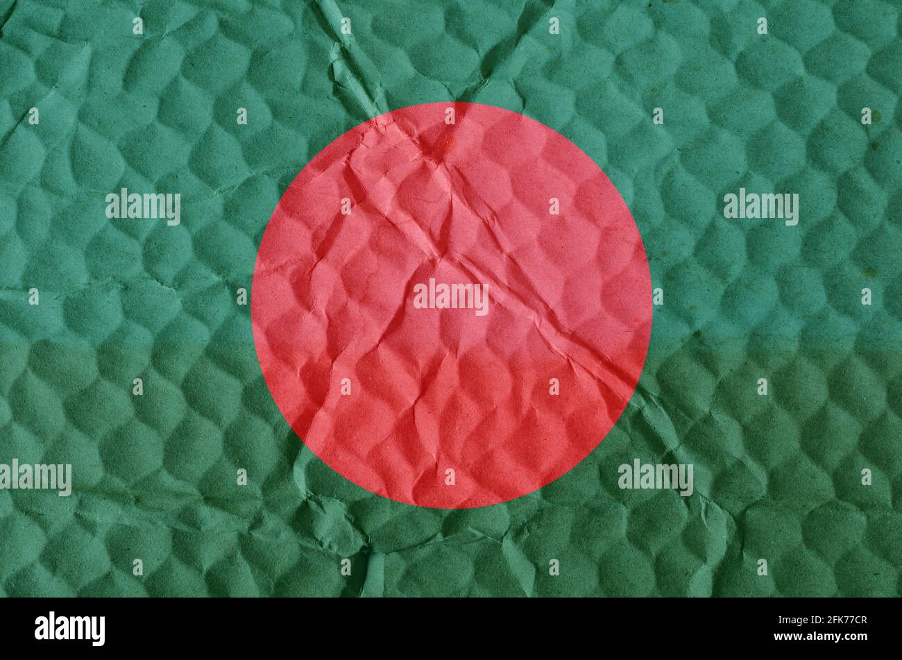 National Flag of the People's Republic of Bangladesh on an uneven ...