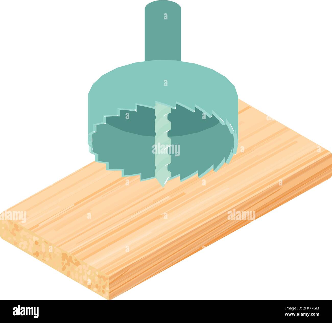 Hole saw icon. Isometric illustration of hole saw vector icon for web ...