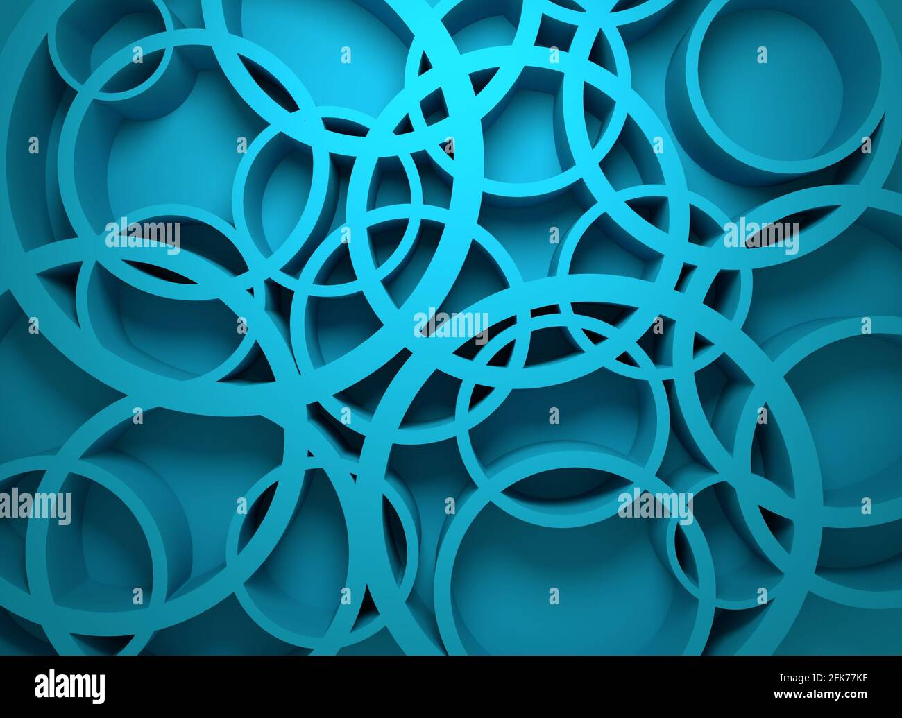 Abstract geometry. Circle shapes chaotic pattern. 3D rendering Stock ...