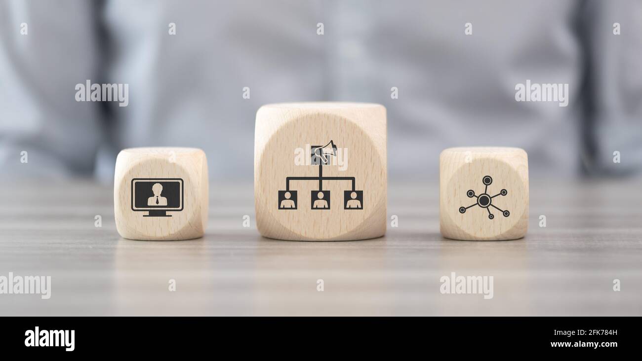 Wooden blocks with symbol of public relations concept Stock Photo - Alamy