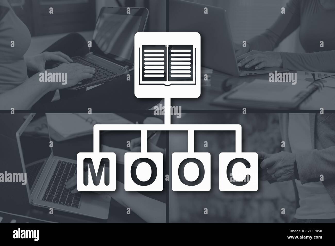 Mooc concept illustrated by pictures on background Stock Photo - Alamy