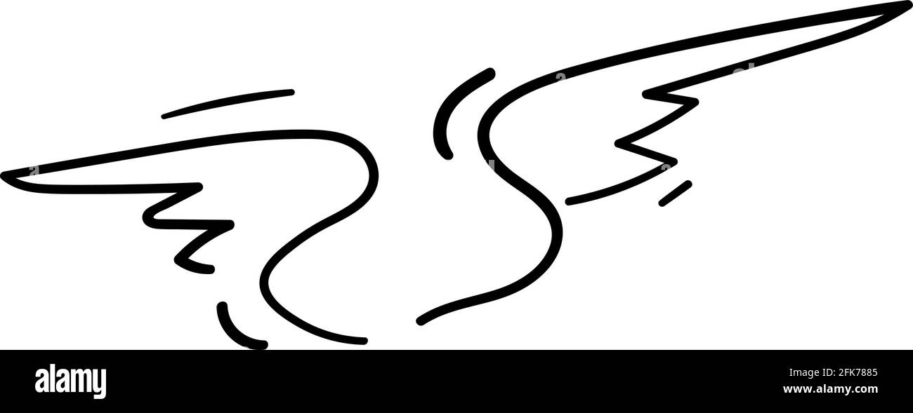 apstract element angel wings drawing art. handdrawn doodle vector ...