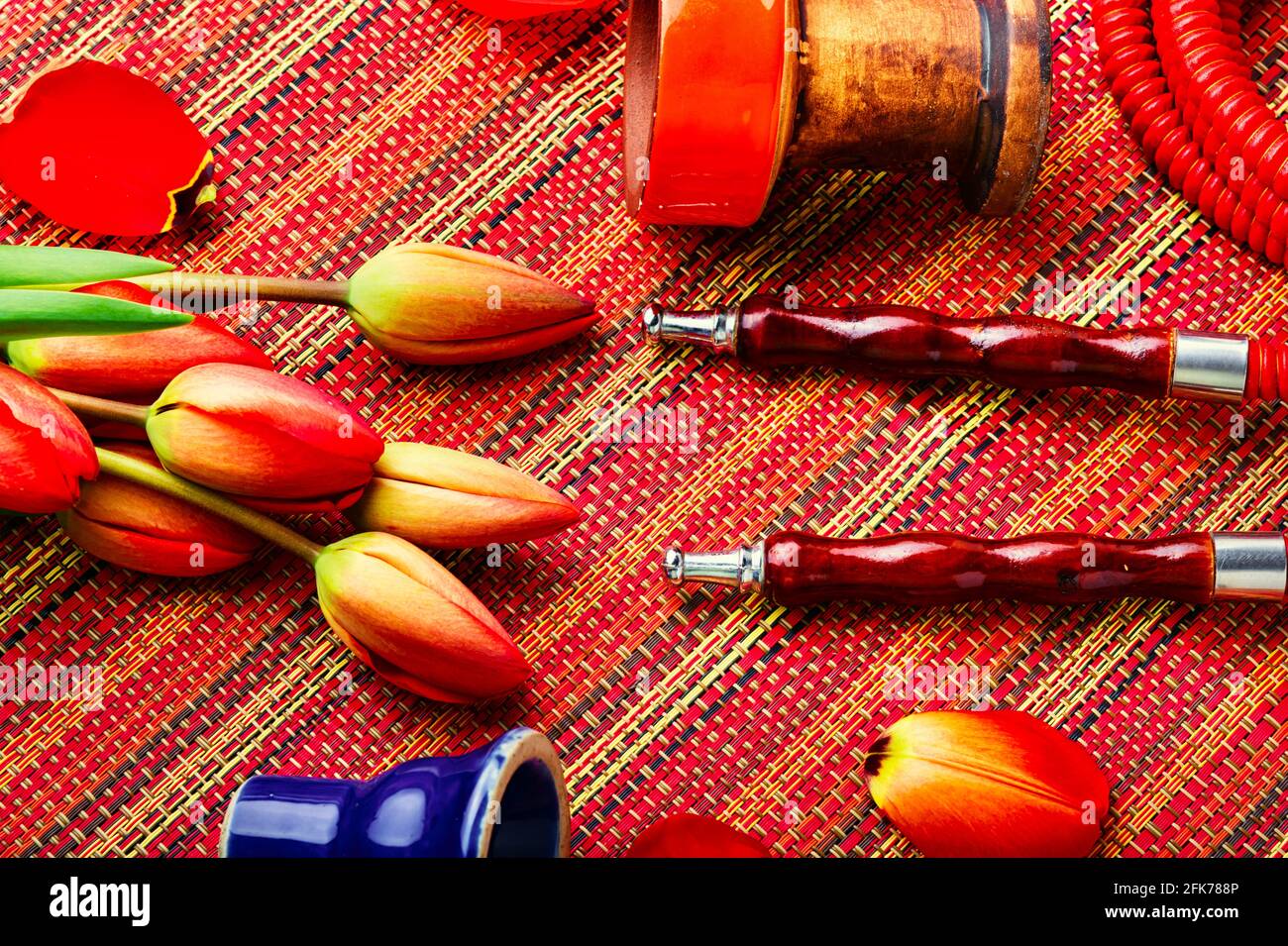 Modern hookah for smoking.Shisha with flower aroma.Flower hookah ...