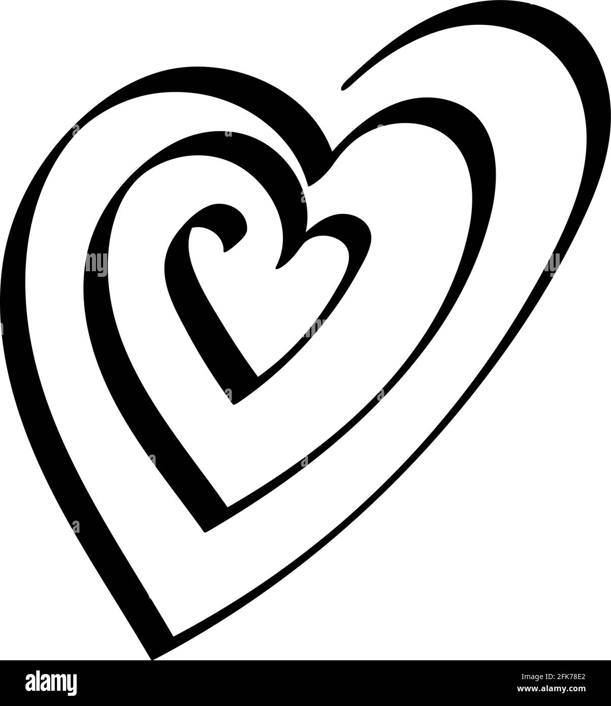 heart handdraw doodle. vector element. one single line Stock Vector ...