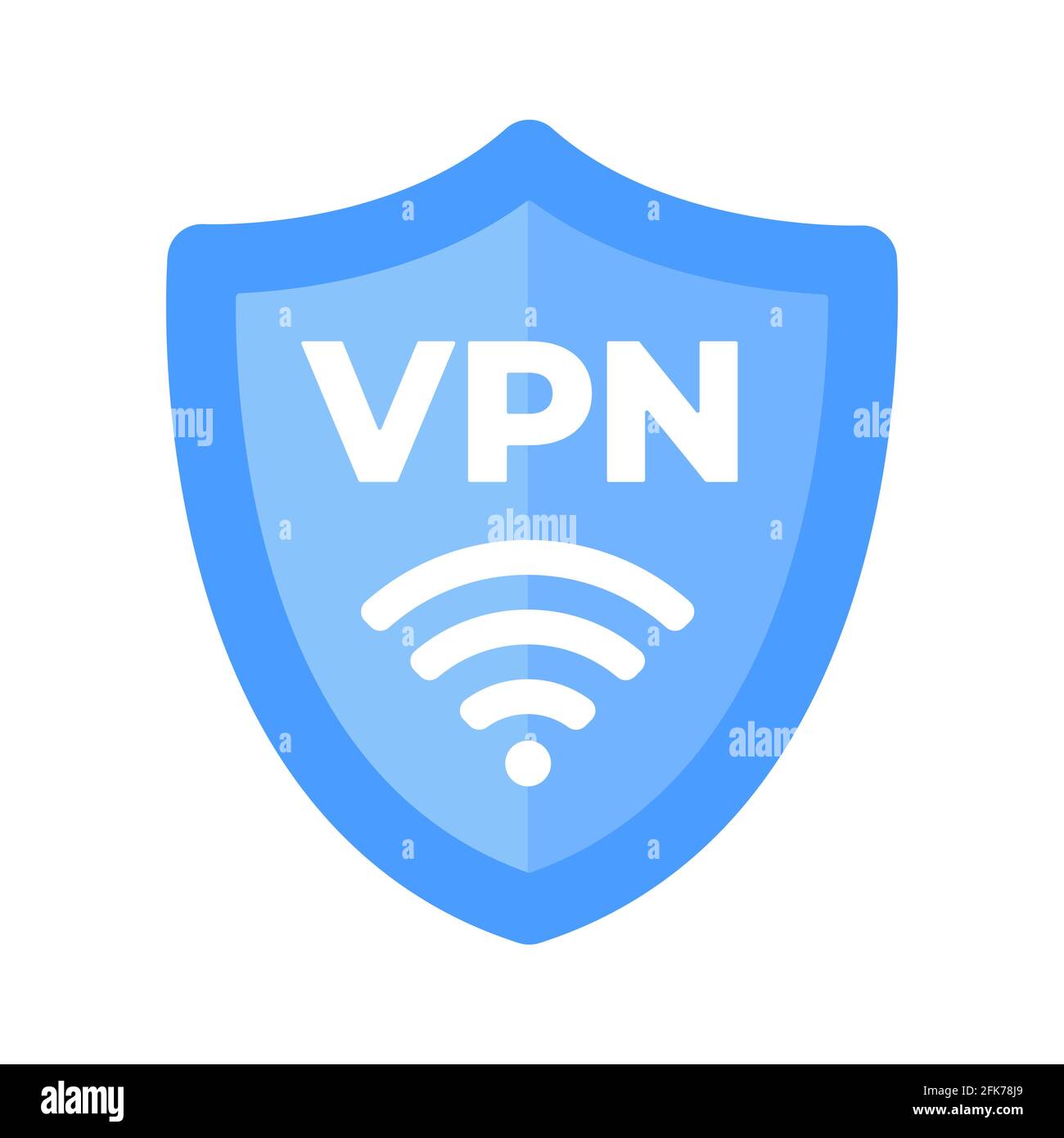 Wireless shield VPN wifi icon sign flat design vector illustration ...