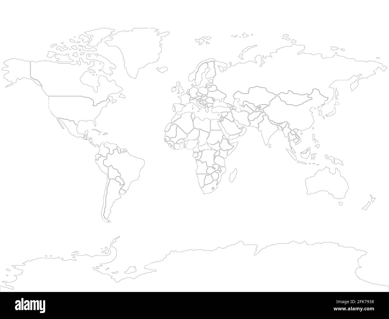 Simplified smooth border World map Stock Vector Image & Art - Alamy