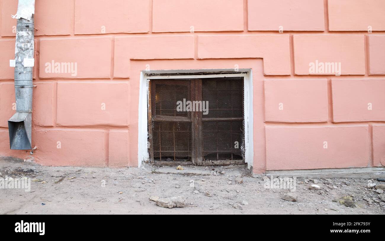 Photo of vintage painted house with old window Stock Photo - Alamy