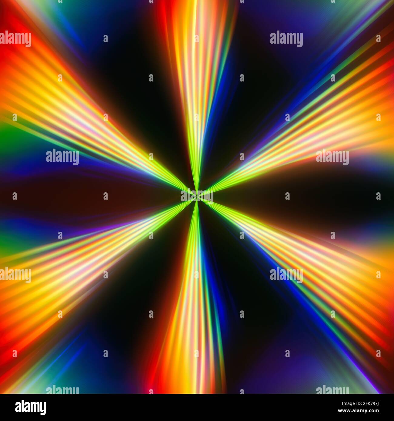 Abstract bright modern colorful background. Glowing rays emanate from ...