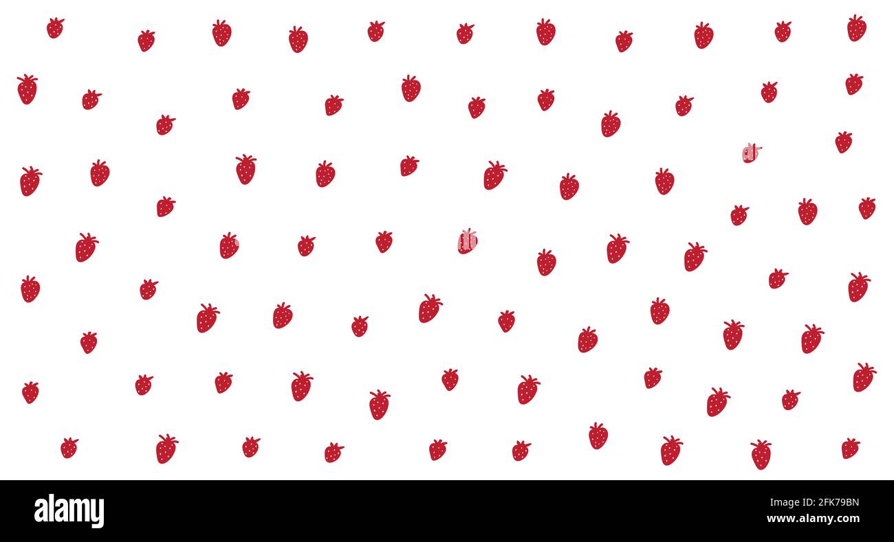 Seamless pattern of red simple strawberries - vector illustration Stock ...