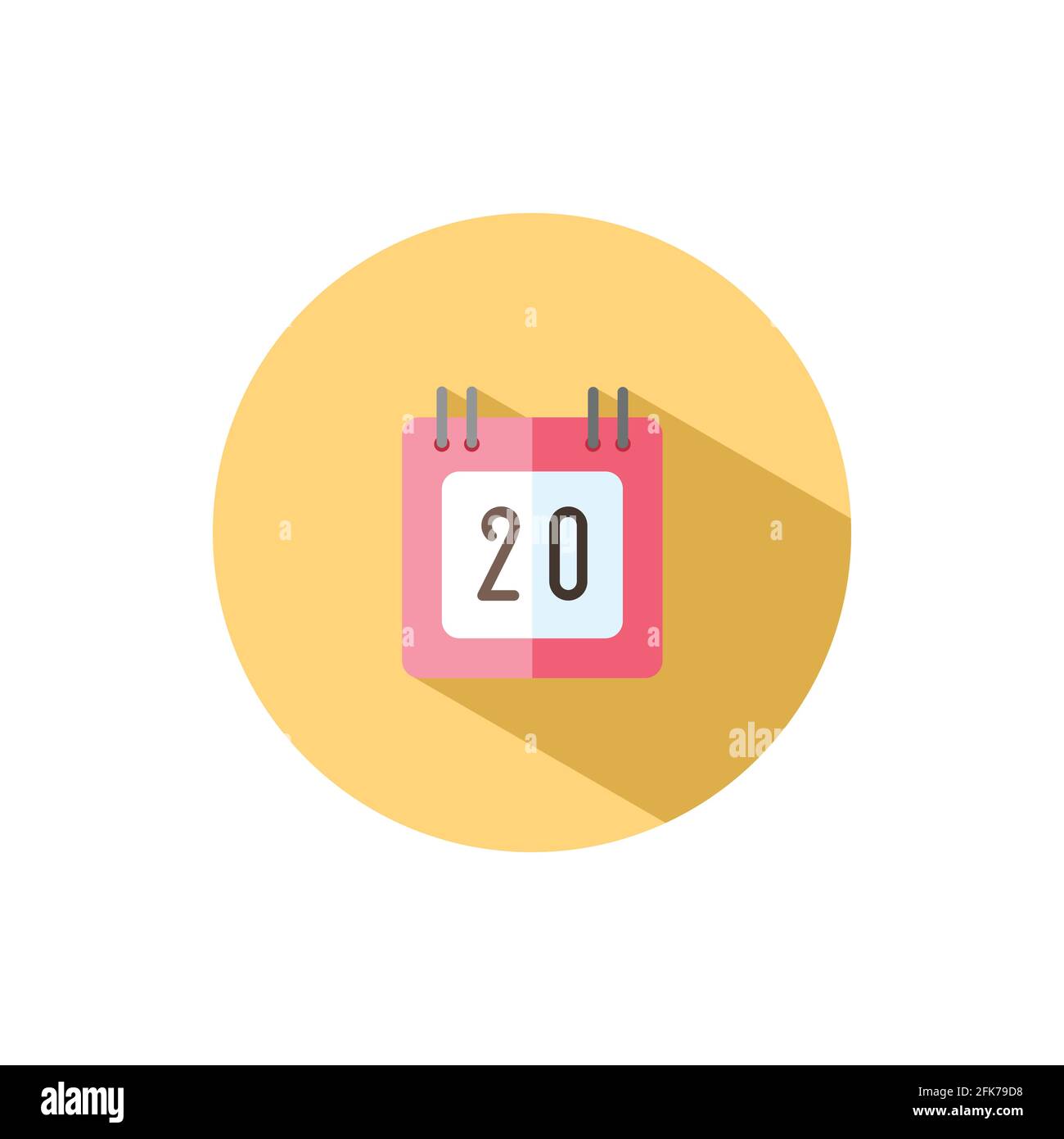 Calendar. Diary date. Flat color icon in a circle. Commerce vector ...