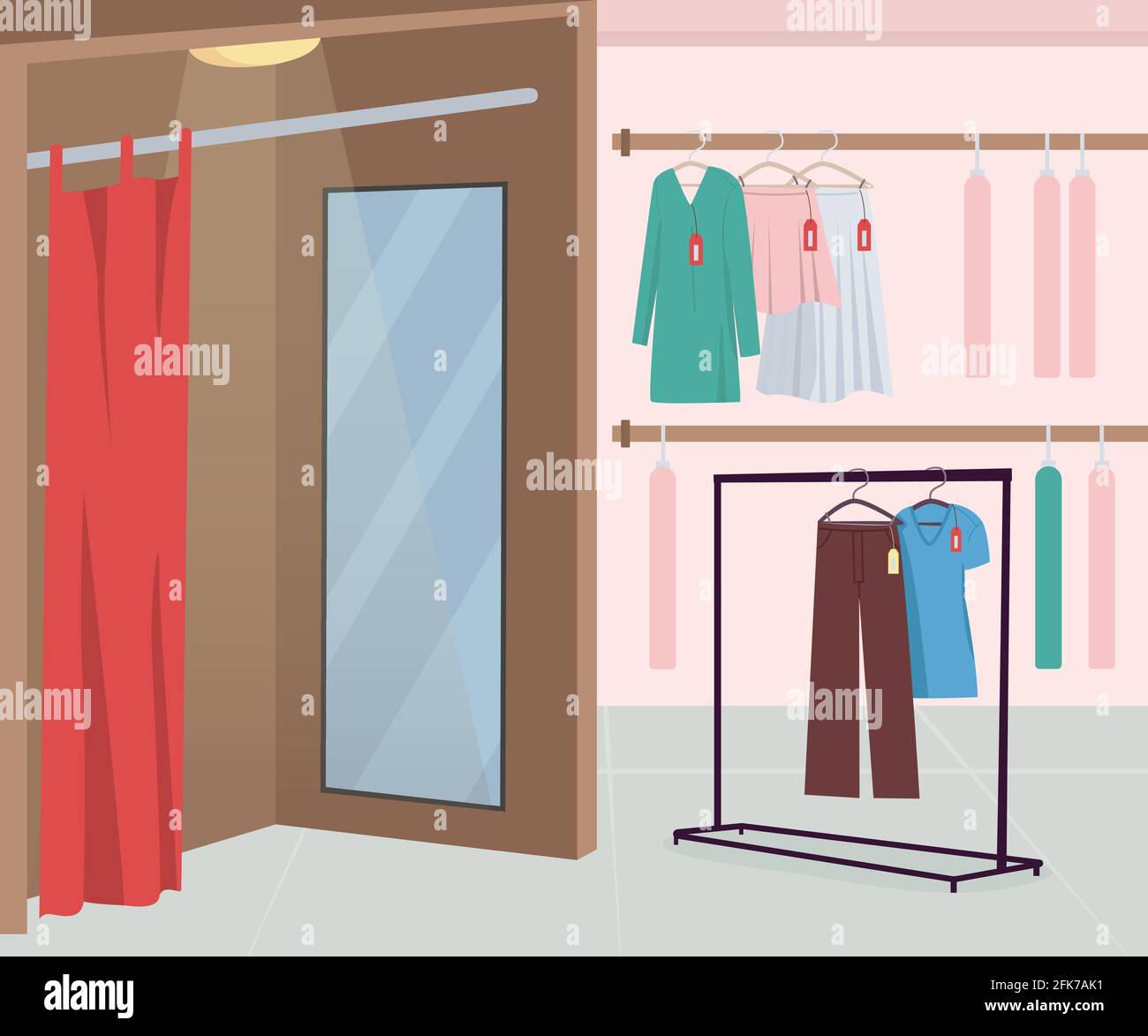 Fashion clothing in store display Stock Vector Images - Alamy