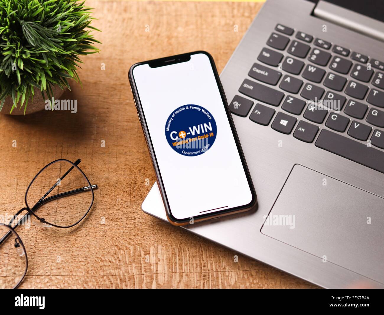 Assam, india - March 10, 2021 : CoWIN app logo on phone screen stock ...