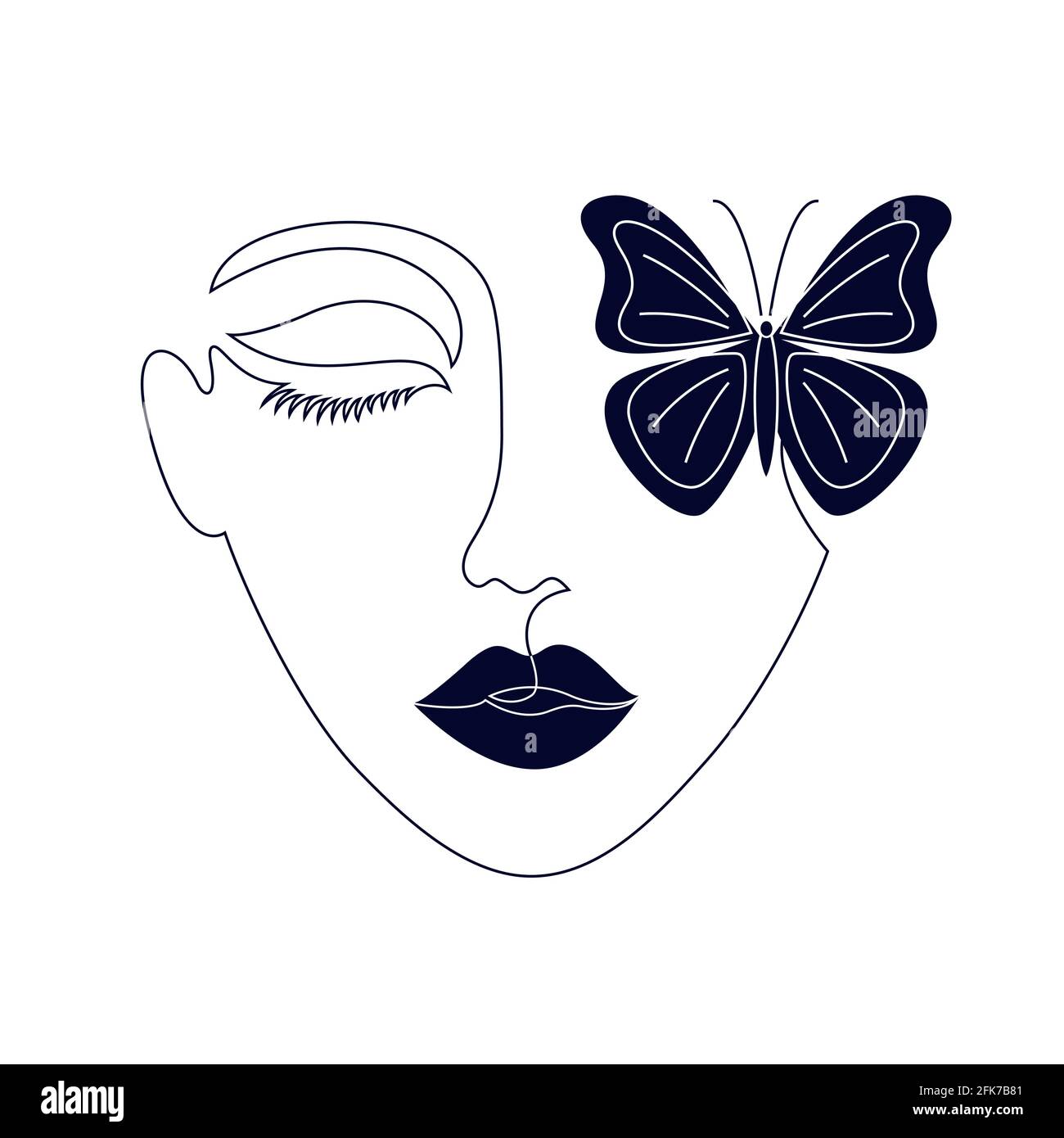 Minimal woman face Stock Vector Image & Art - Alamy
