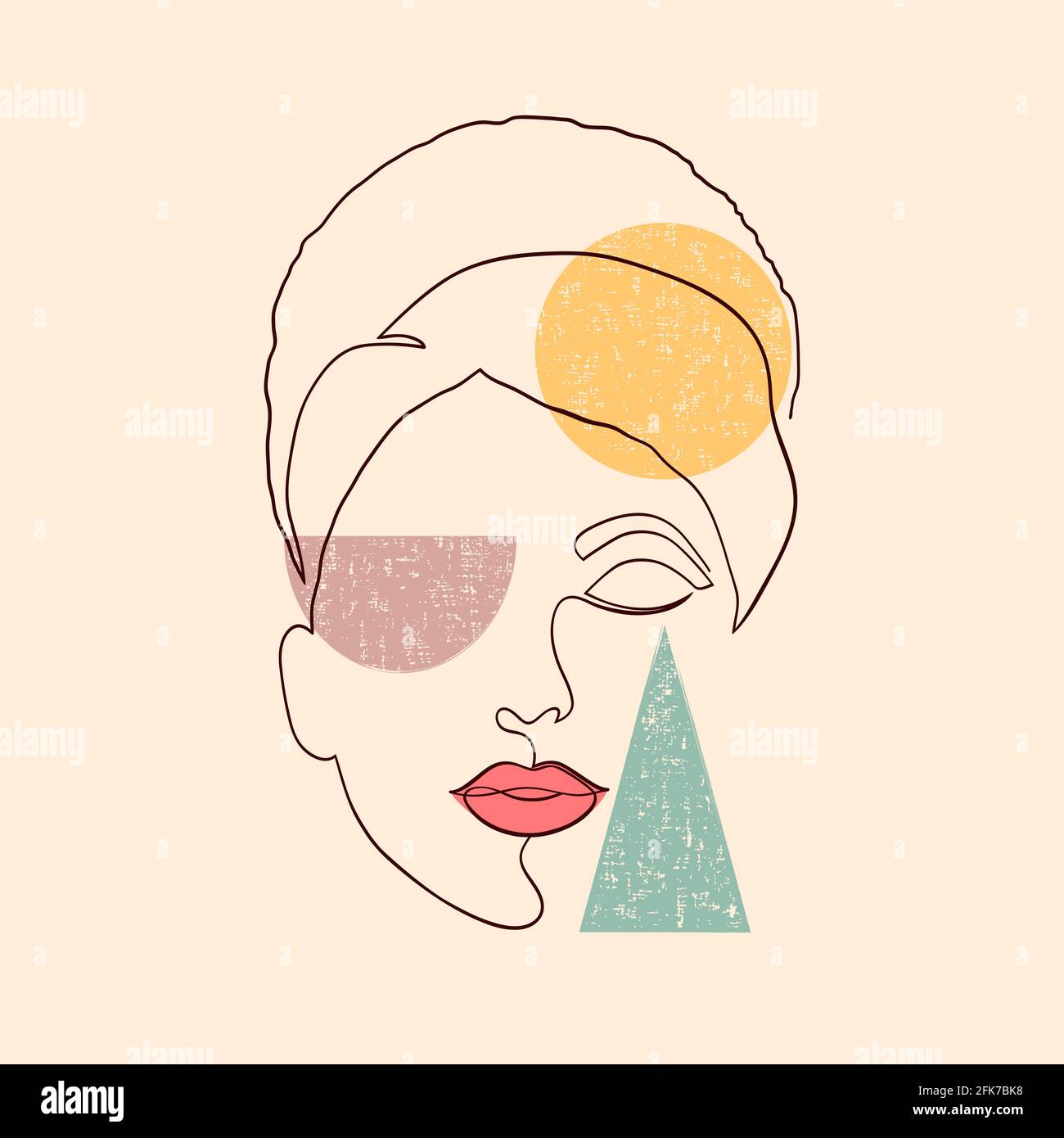 Poster With Minimal Woman Face Stock Vector Image And Art Alamy