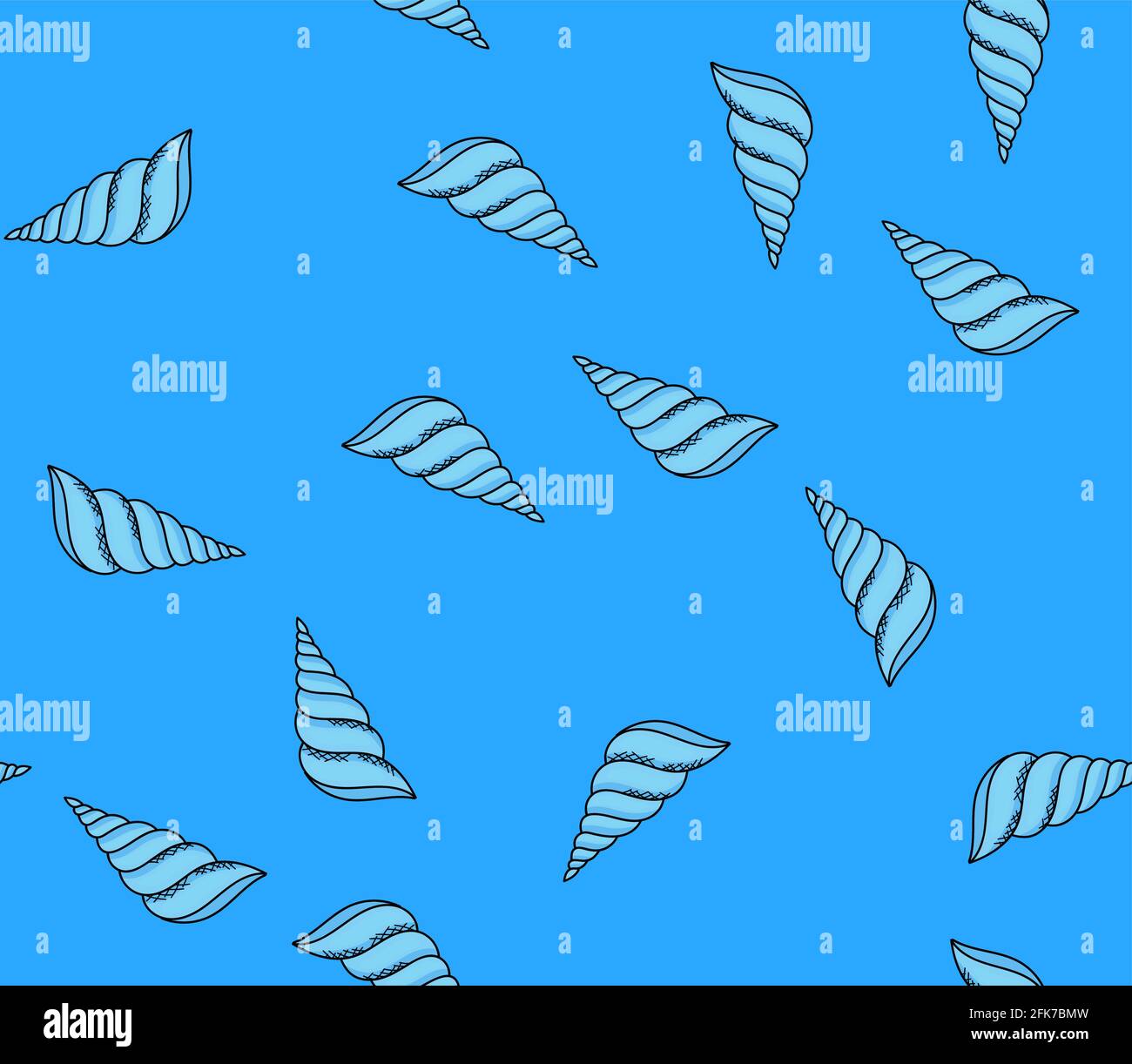 Hand drawn seashell seamless pattern vector illustration Stock Vector ...