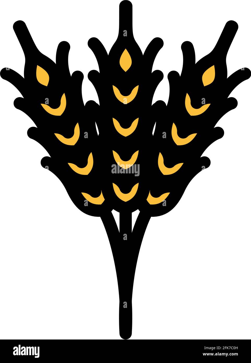 Wheat Icon. Editable Bold Outline With Color Fill Design. Vector ...