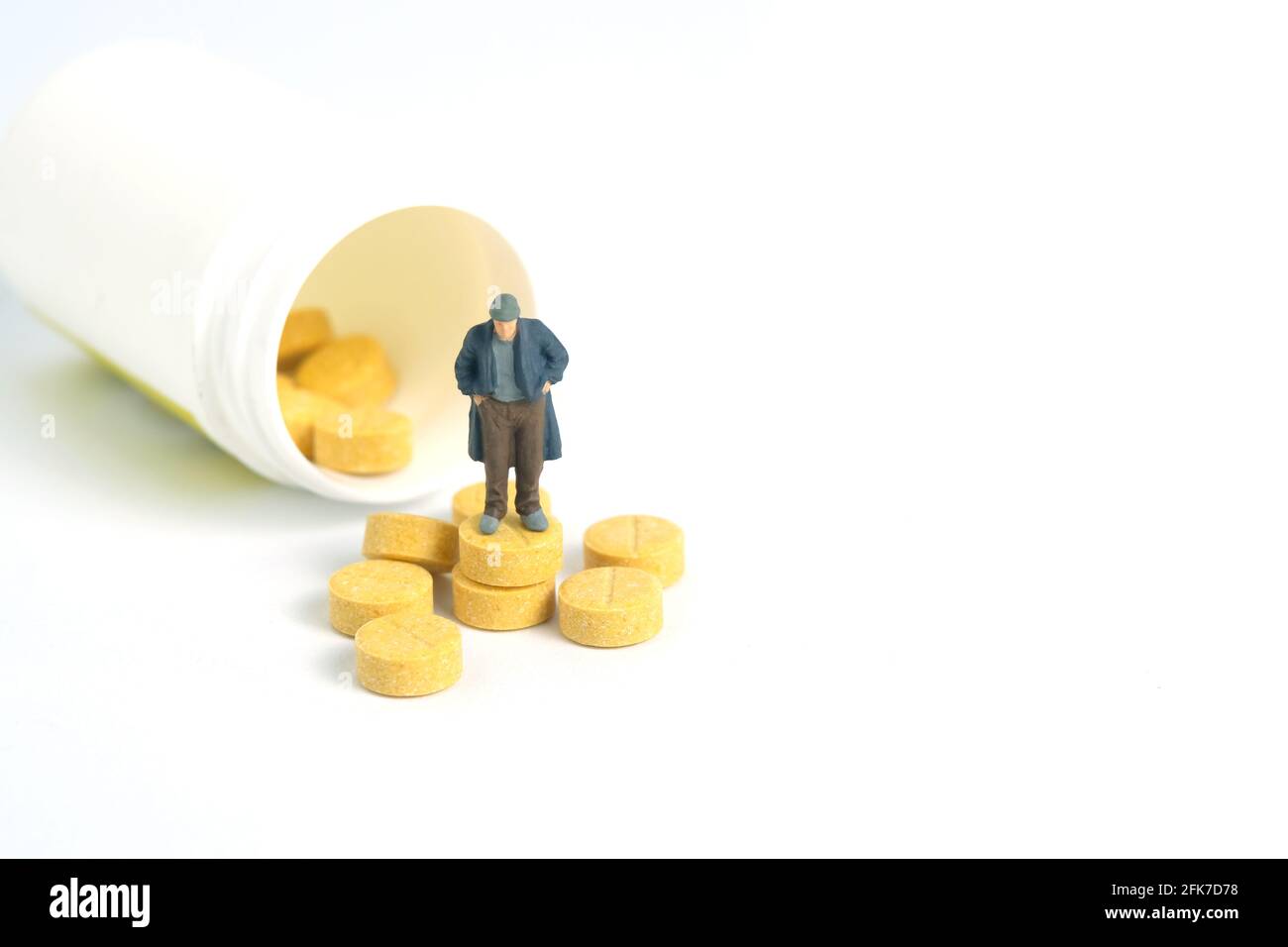 The poor man with no money can't pay the medical bills, drug pill ...