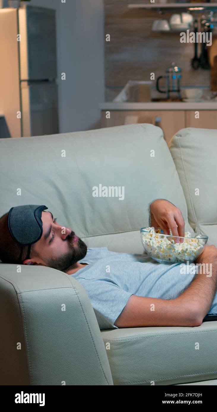 Falling asleep watching tv hi-res stock photography and images - Alamy