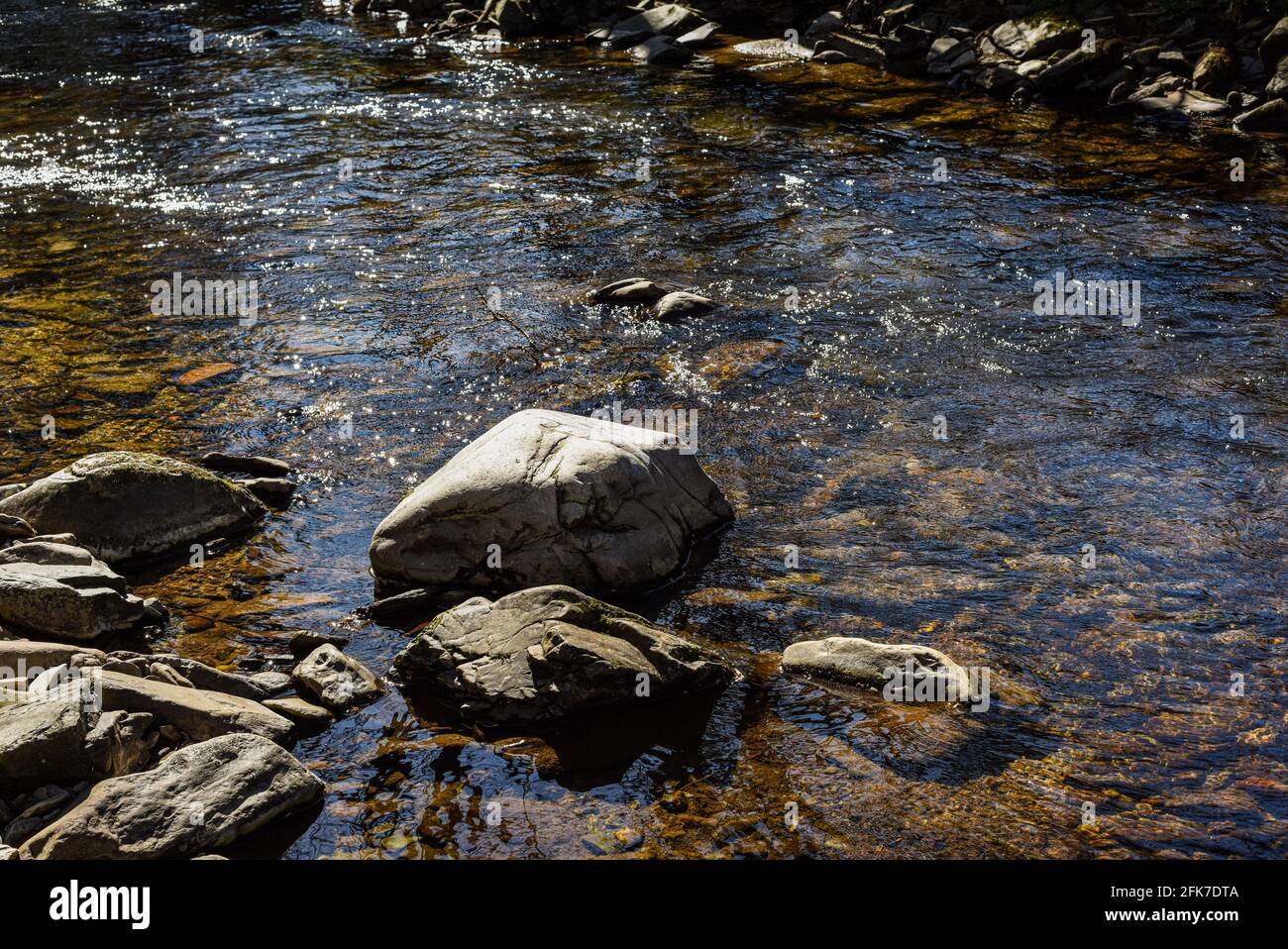 Calm flowing water in a small river is very clean and clear Stock Photo ...