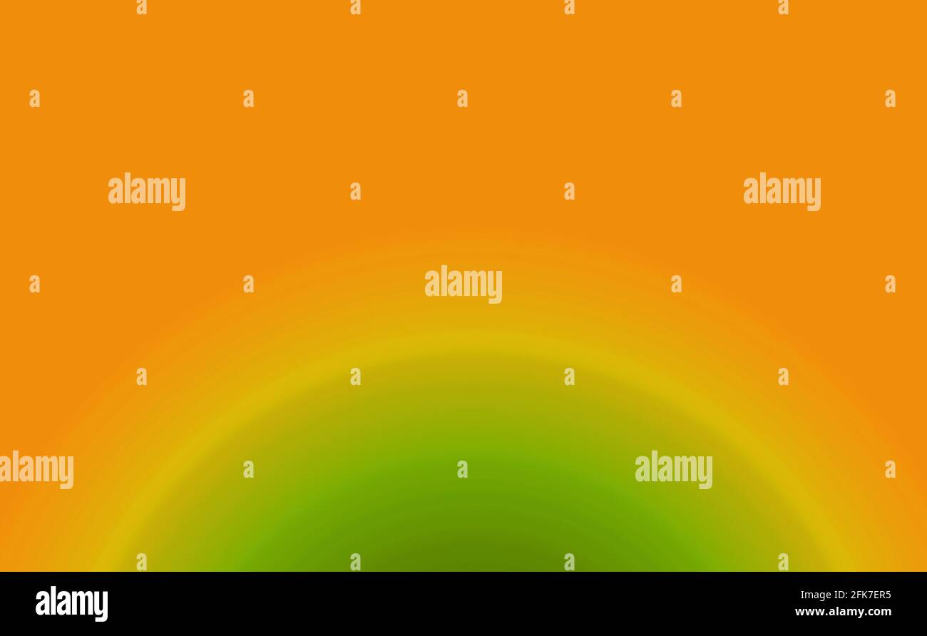 Abstract gradient lime green half circle on carrot orange background ...