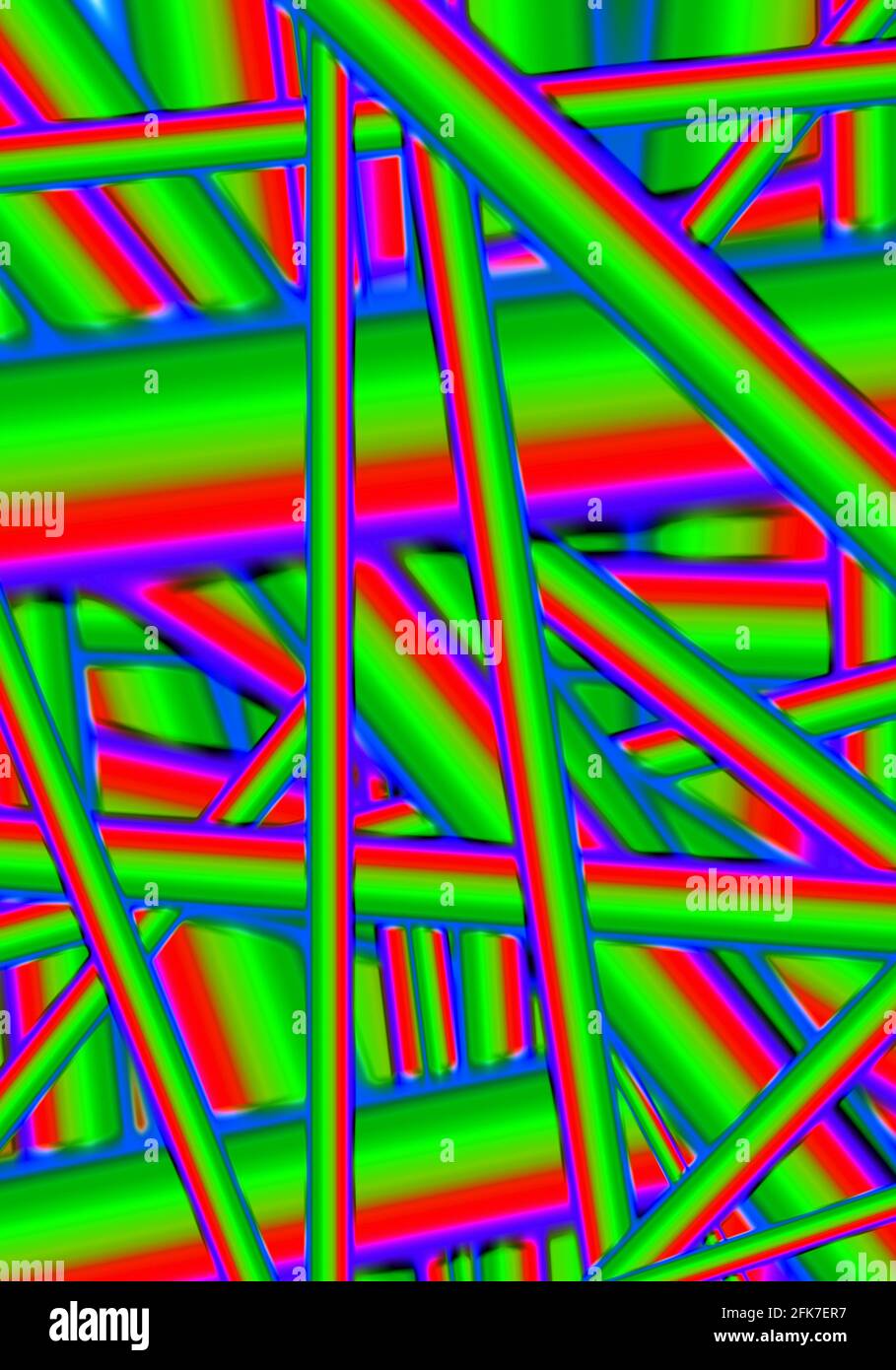 Illustration of multi-neon color random intersecting lines for abstract background Stock Photo ...
