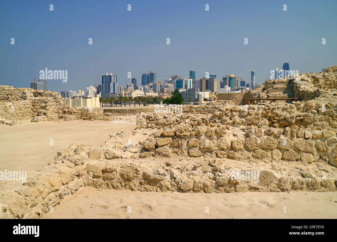Stunning View of Bahrain Fort or Qal'at al-Bahrain Structure Ruins with ...
