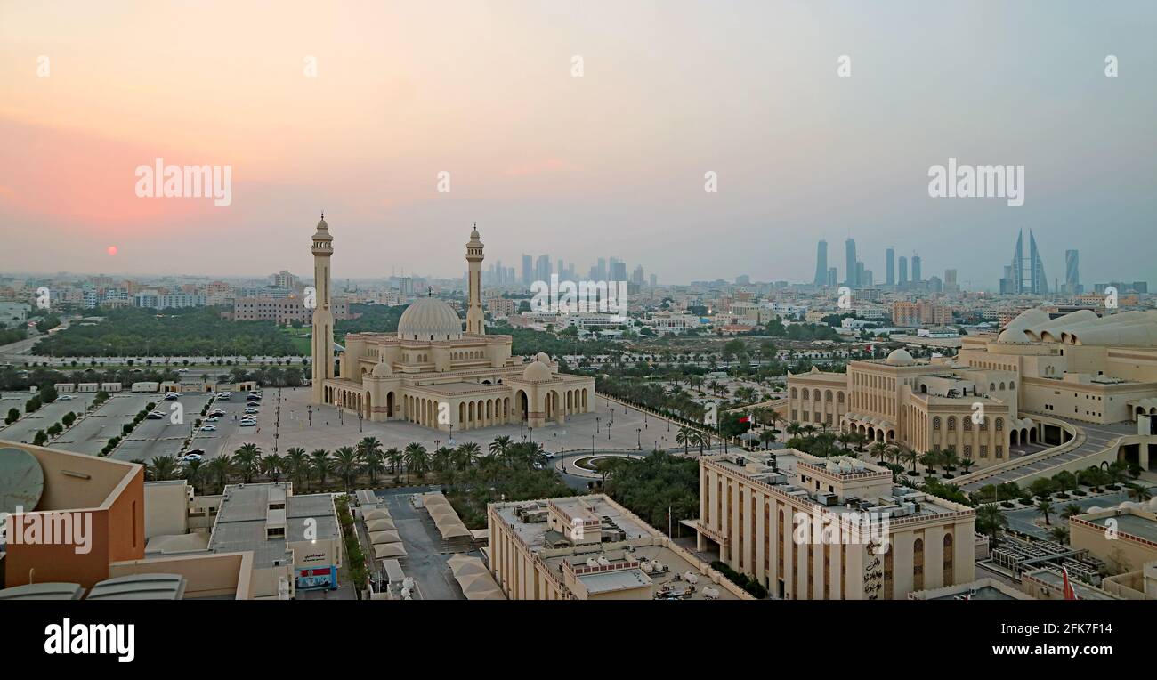 Panoramic Aerial View of the Al Fateh Grand Mosque in Manama of Bahrain ...