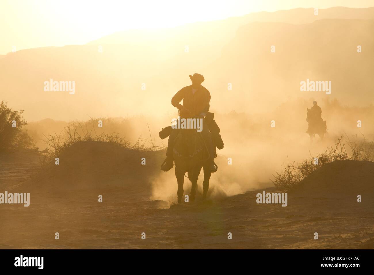 Riding horses at sunset hi-res stock photography and images - Alamy