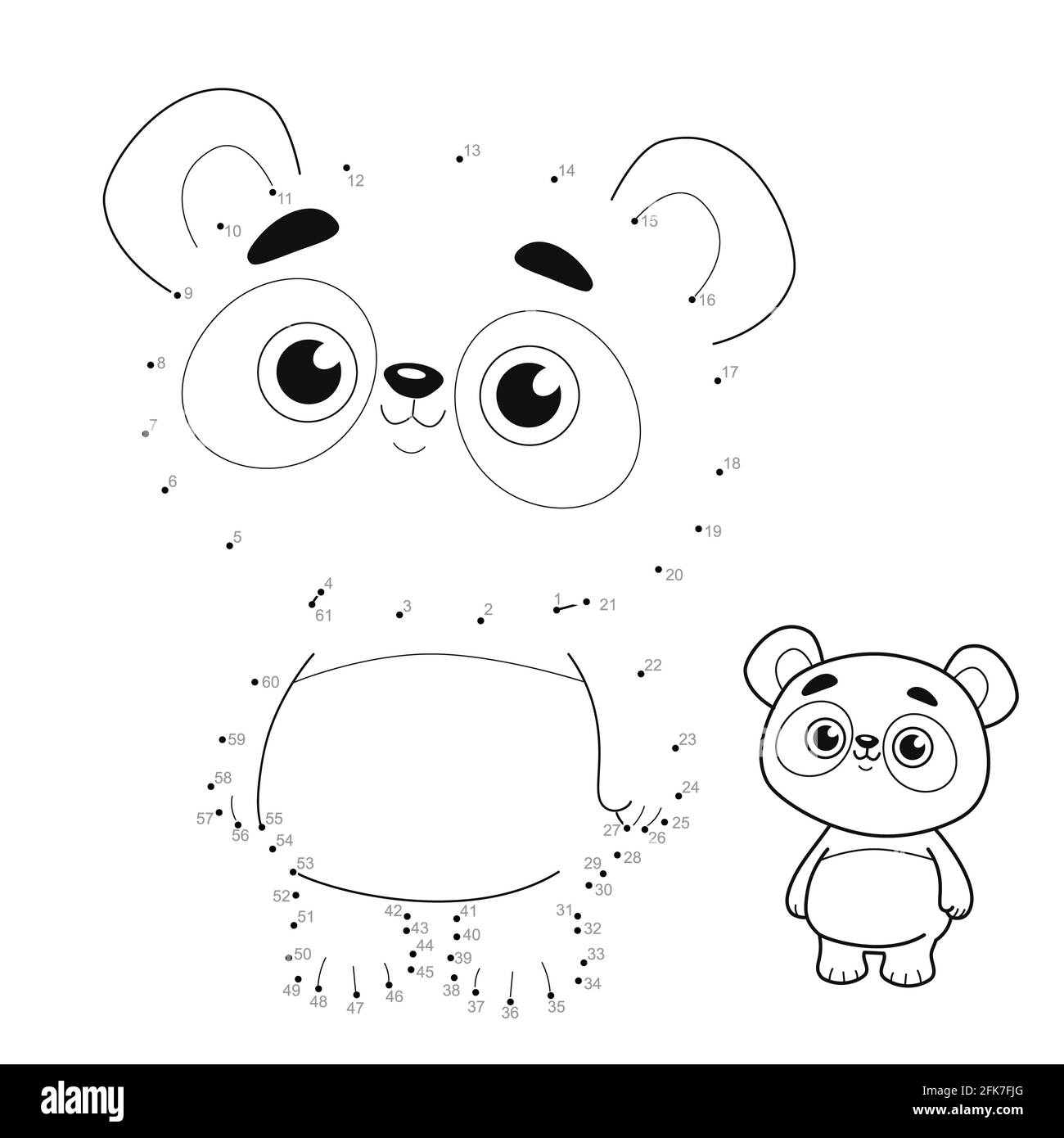 Dot to dot puzzle for children. Connect dots game. panda illustration ...