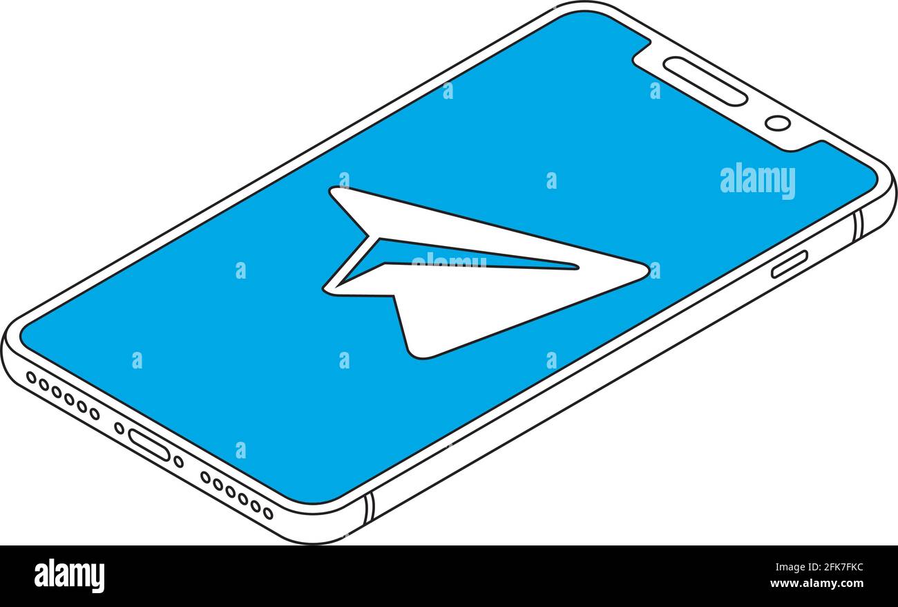 Telegram vector outline hi-res stock photography and images - Alamy