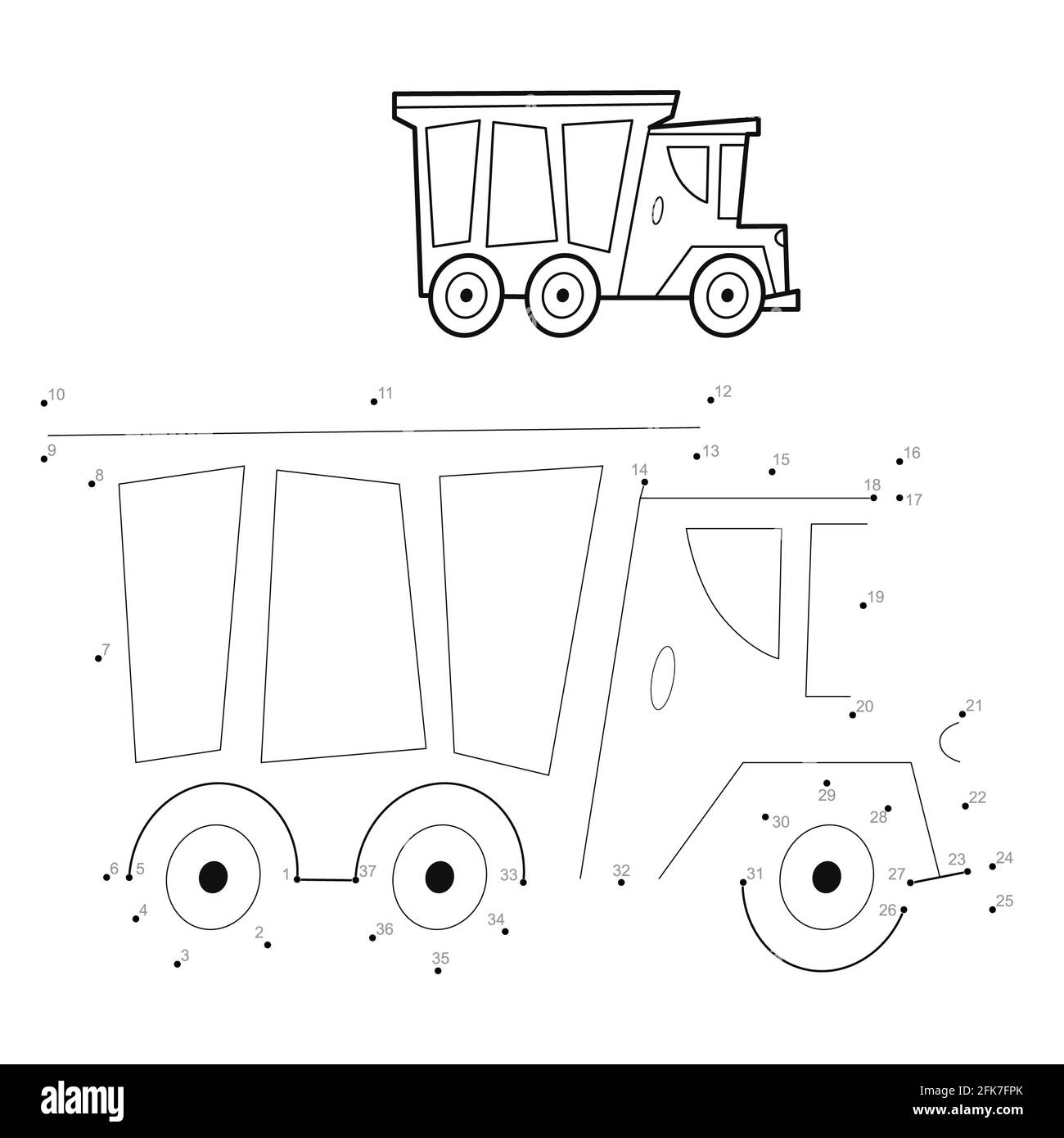 Dot to dot puzzle for children. Connect dots game. truck illustration ...